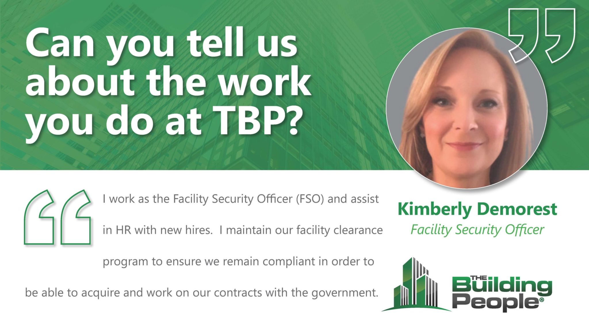 Employee Q&A: Kimberly Demorest | The Building People